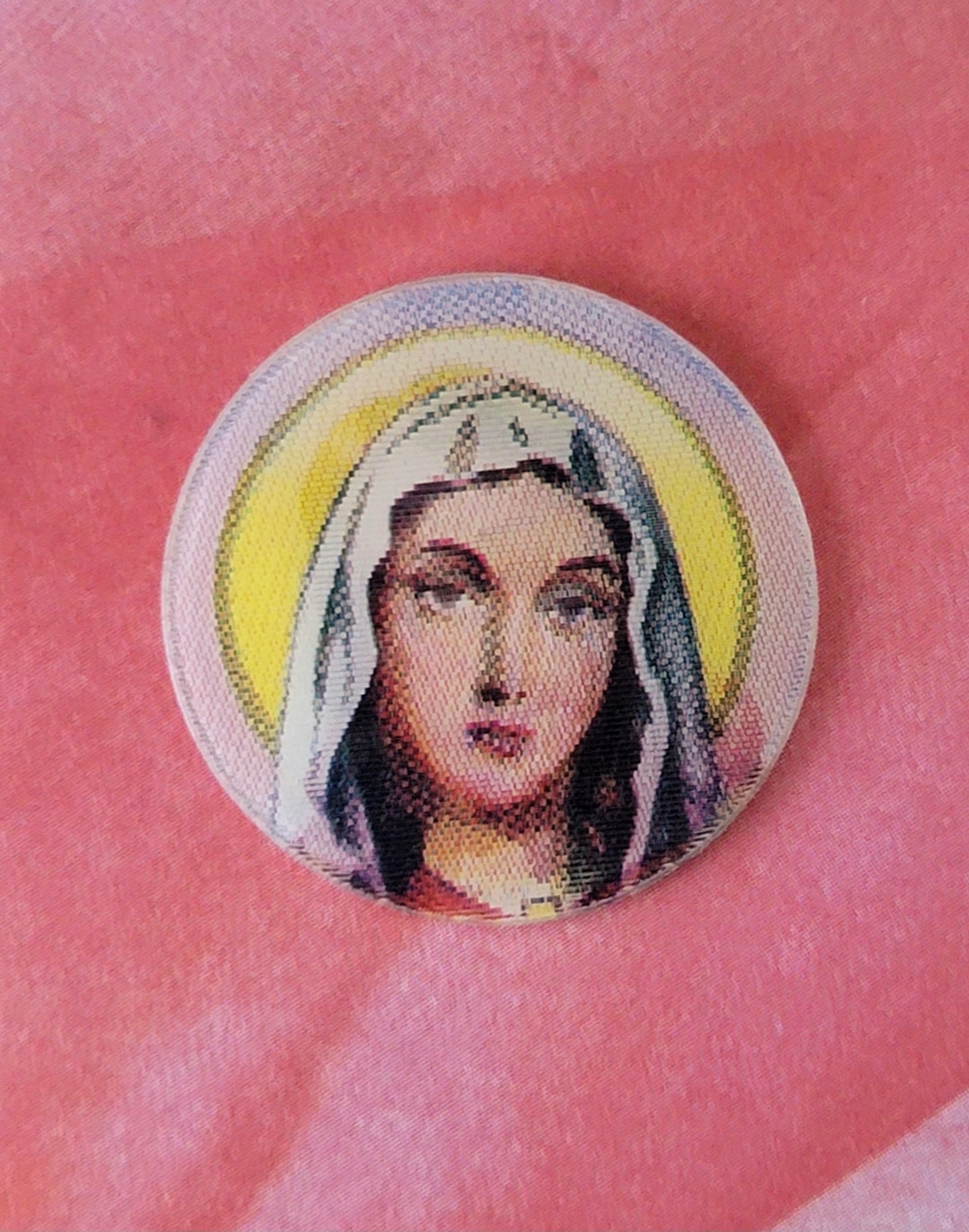 Vintage Tiny Lenticular Jesus And Mary Small Religious Flicker Flasher