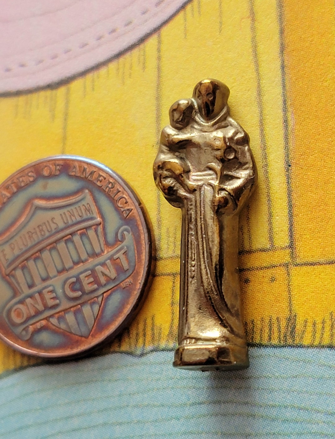 Vintage Miniature St Joseph Pocket Saint Goldtone With Aging Tiny ...