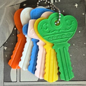 Vintage Plastic Baby Keys Old Stock Toy Keychain Key Pendants - Etsy