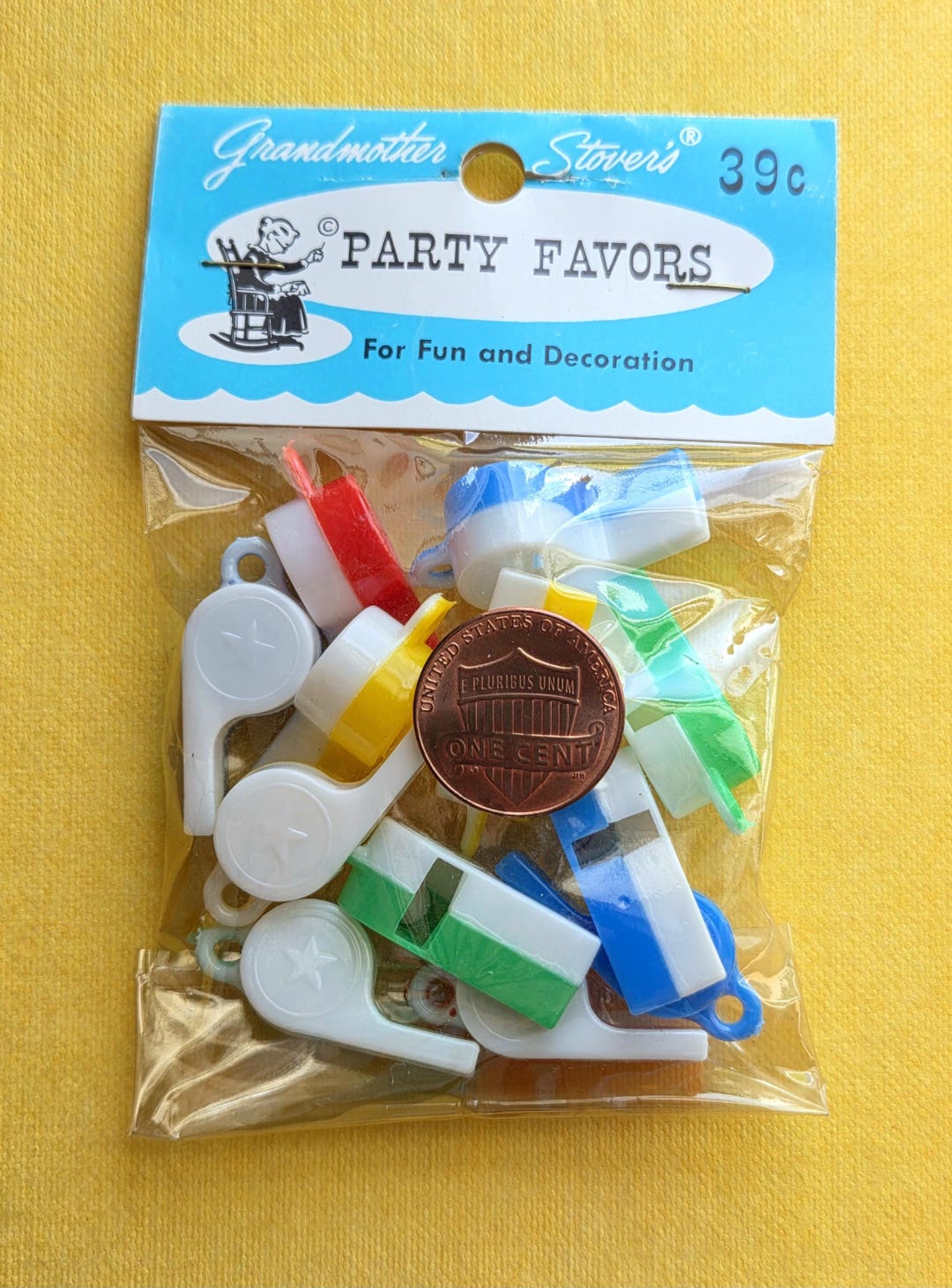 Vintage Mini Plastic Whistle Charms Grandmother Stover's Party Favors ...