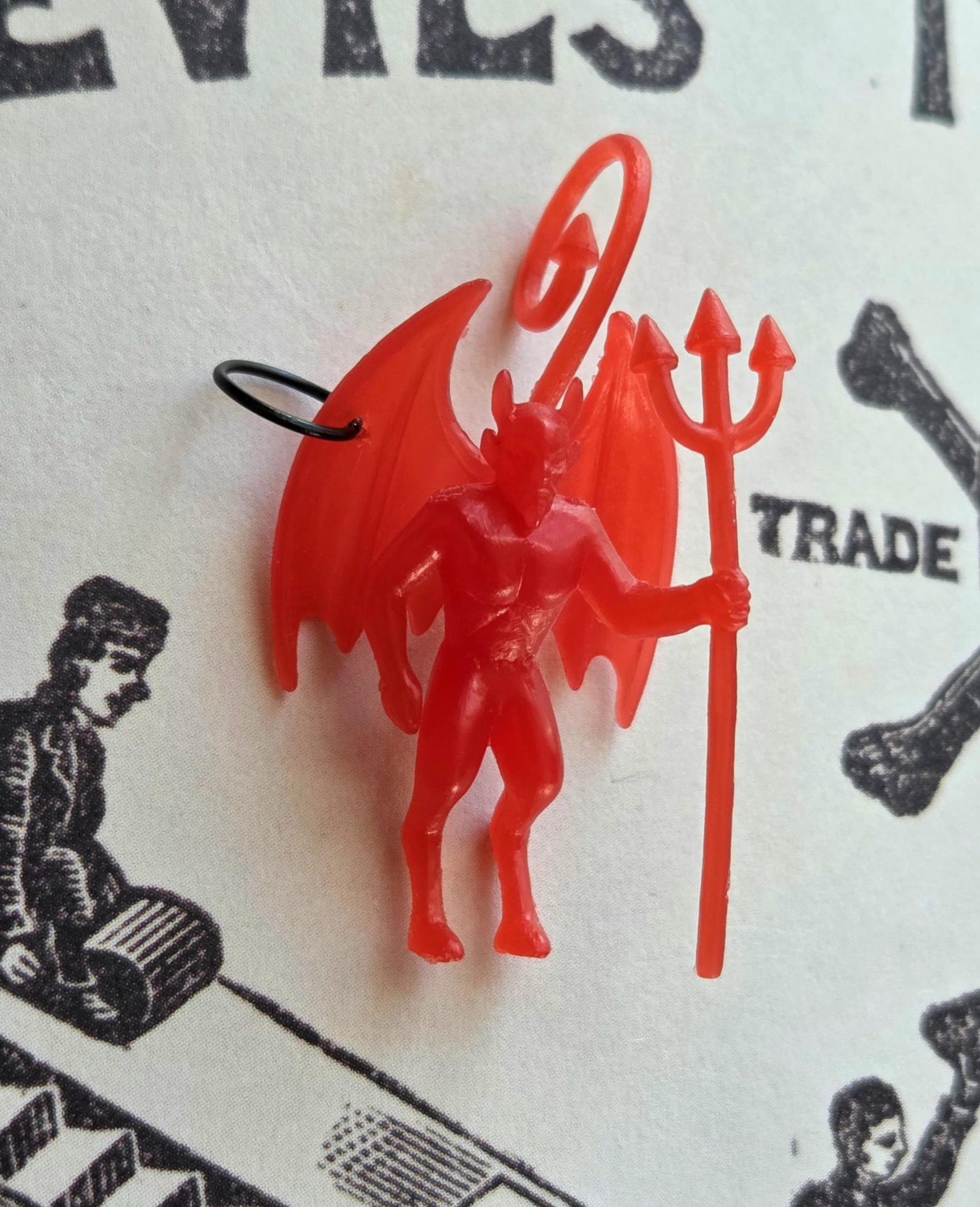 Vintage Plastic Red Devil Charm Cocktail Marker Accoutrements Mini ...
