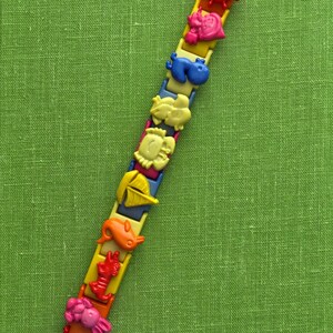 Vintage Plastic Charm Bracelet 80s Snap Bell Charm Link Bracelet - Etsy