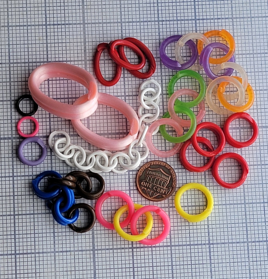 Vintage Plastic Split-rings Connectors Coils Assorted Link Lot - Etsy