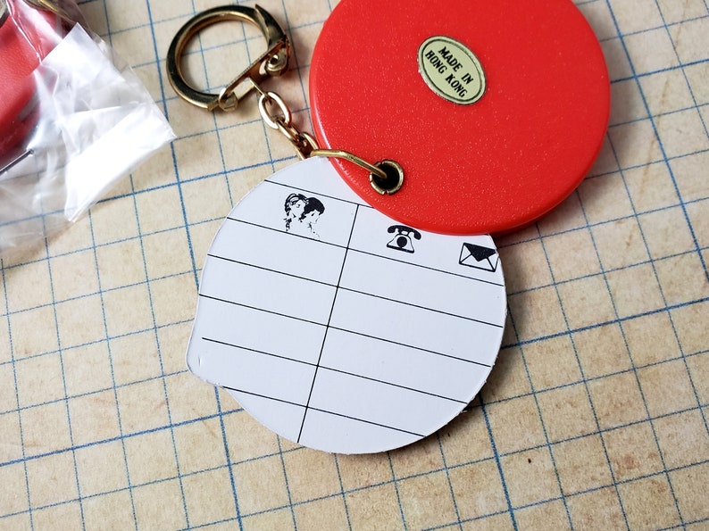 One Address Book Keychain (1pc) Vintage Rotary Phone Keyring Mini ...