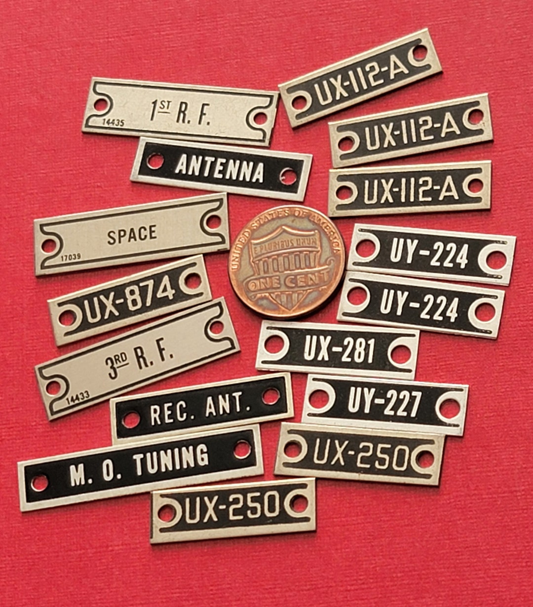 16 Vintage Metal Radio Plates Industrial Parts Collage Assemblage ...