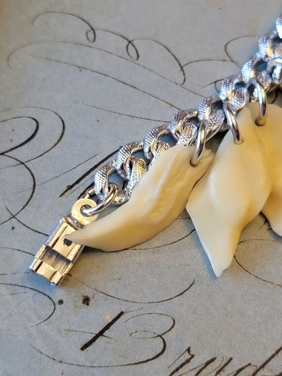 Vintage Alligator Gar Scale Charm Bracelet - Gem