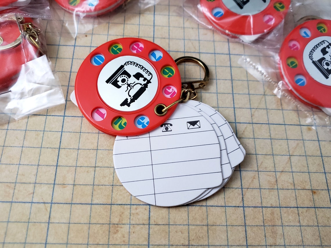 One Address Book Keychain (1pc) Vintage Rotary Phone Keyring Mini ...