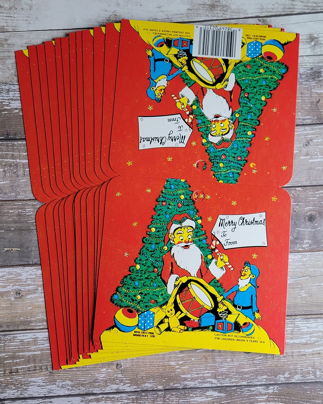 6 Vintage Stocking Header Cards 6pcs Cardboard Cardstock Stocking ...