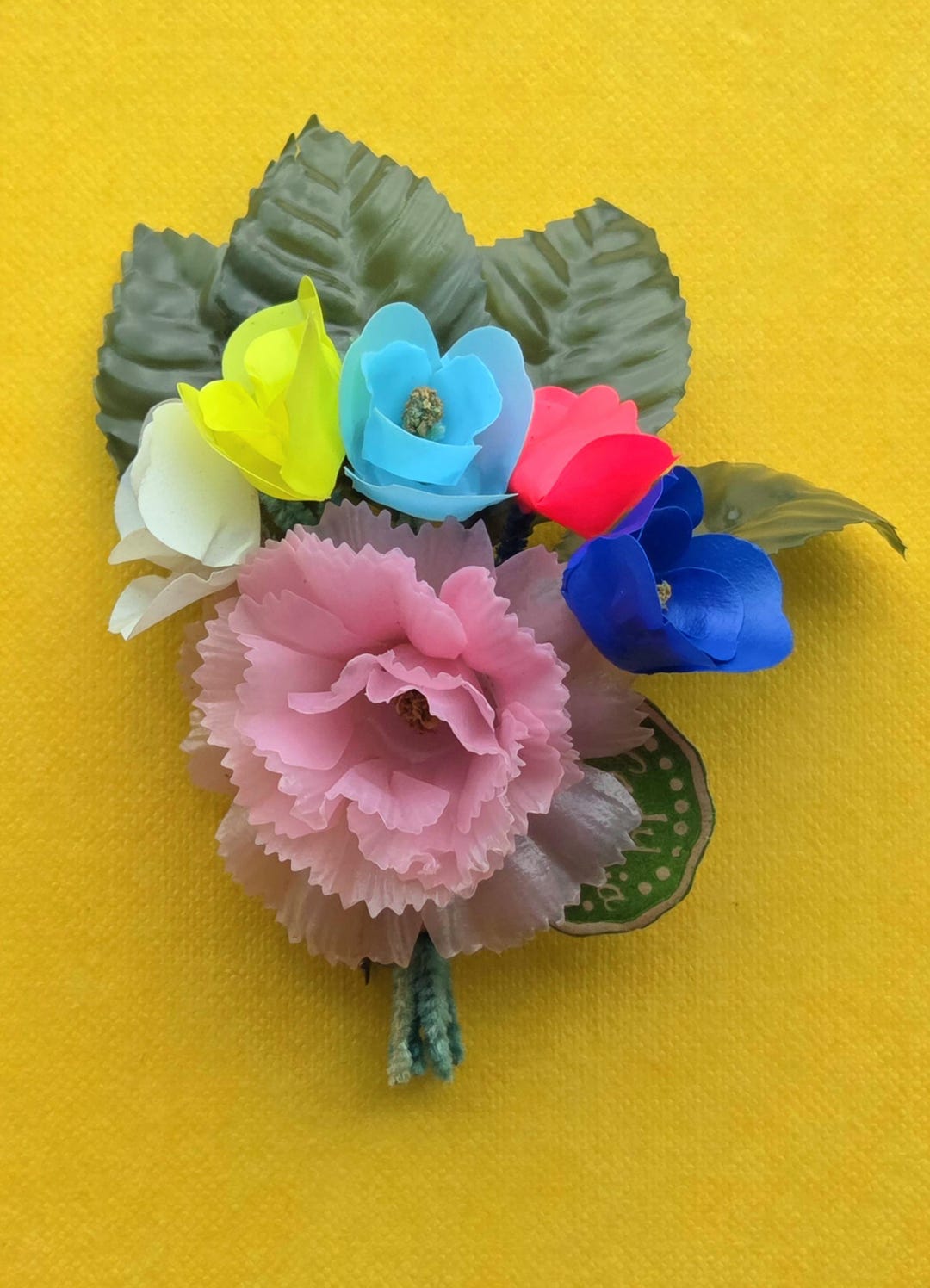 Vintage Corsage Mid-century Vinyl Flower Corsage Lady Patricia Colorful ...