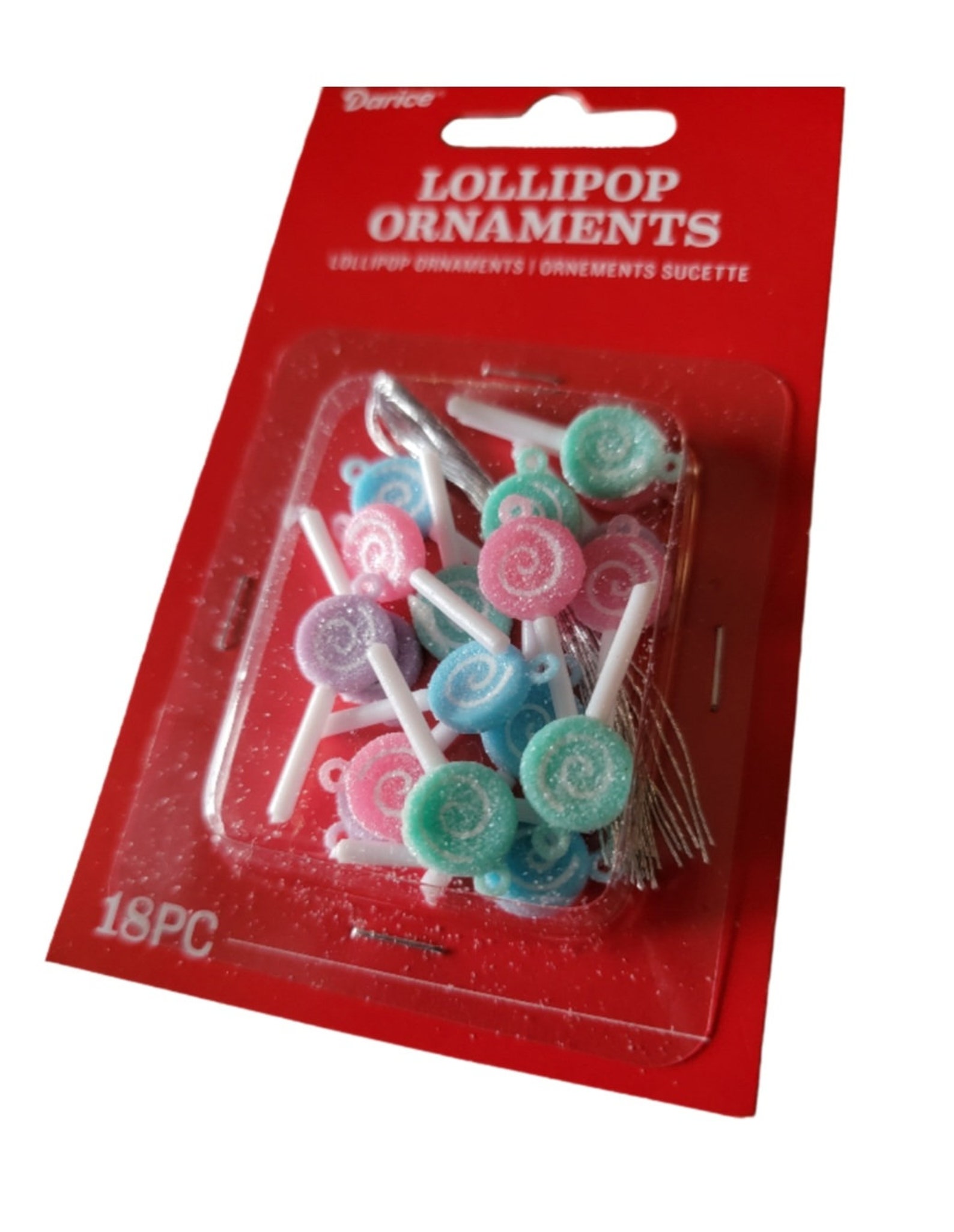 18 Miniature Sugared Lollipop Ornaments Tiny Plastic Candy Charms ...