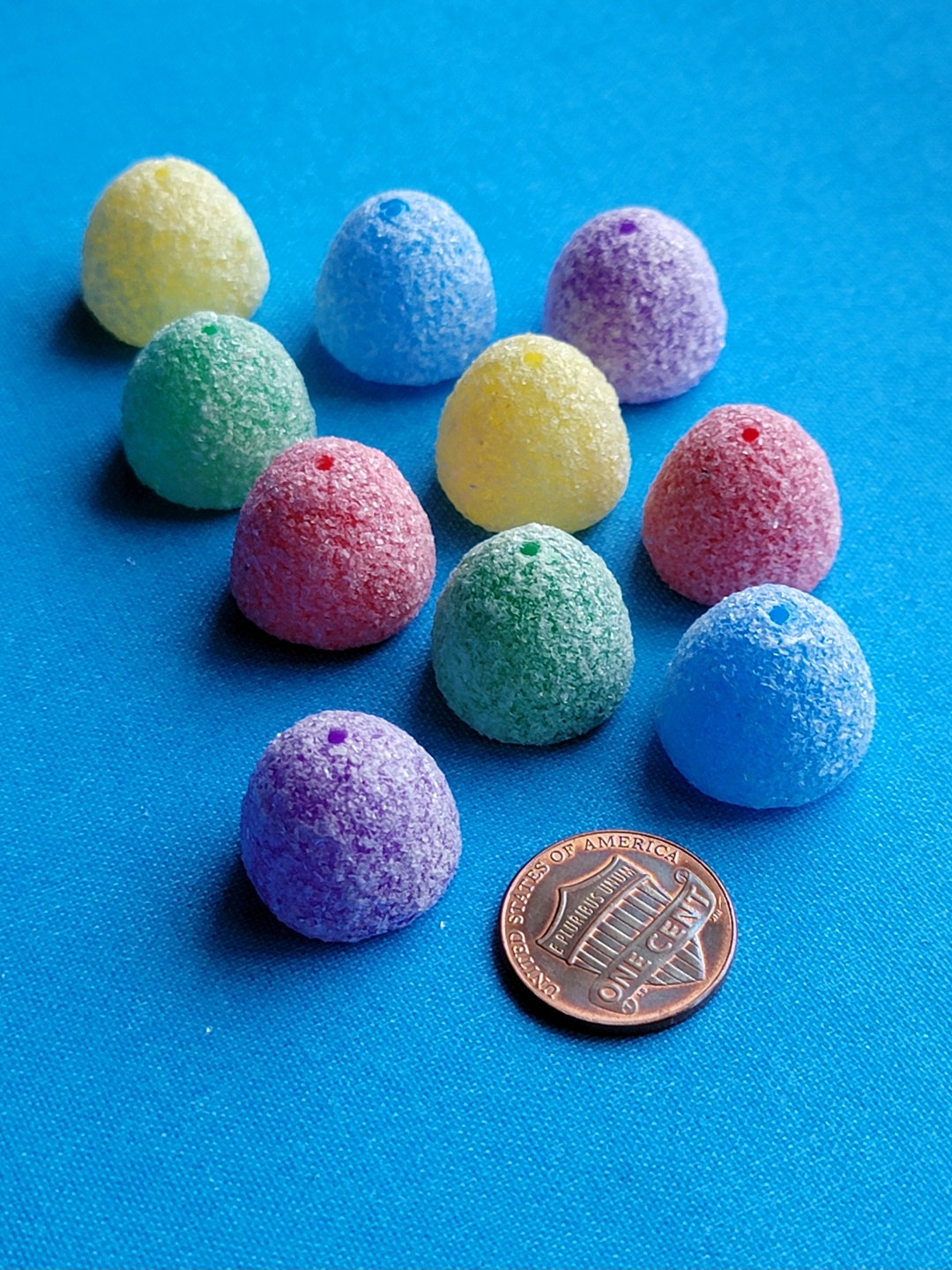 10 Vintage Plastic Gumdrop Beads Blowmold Fake Spice Drops Artificial ...