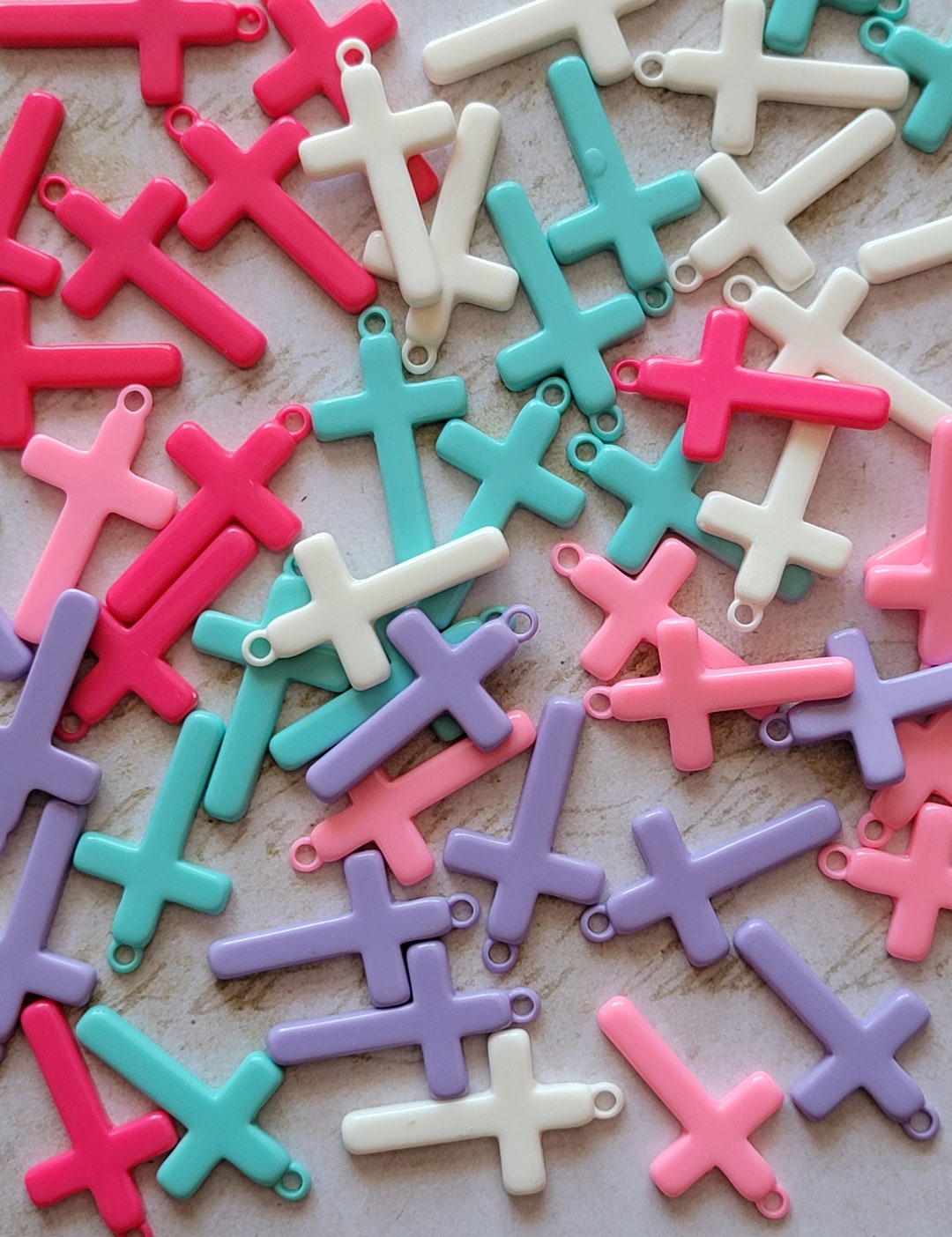50 Resin Cross Charms Kawaii Crosses Destash Lot Plastic - Etsy