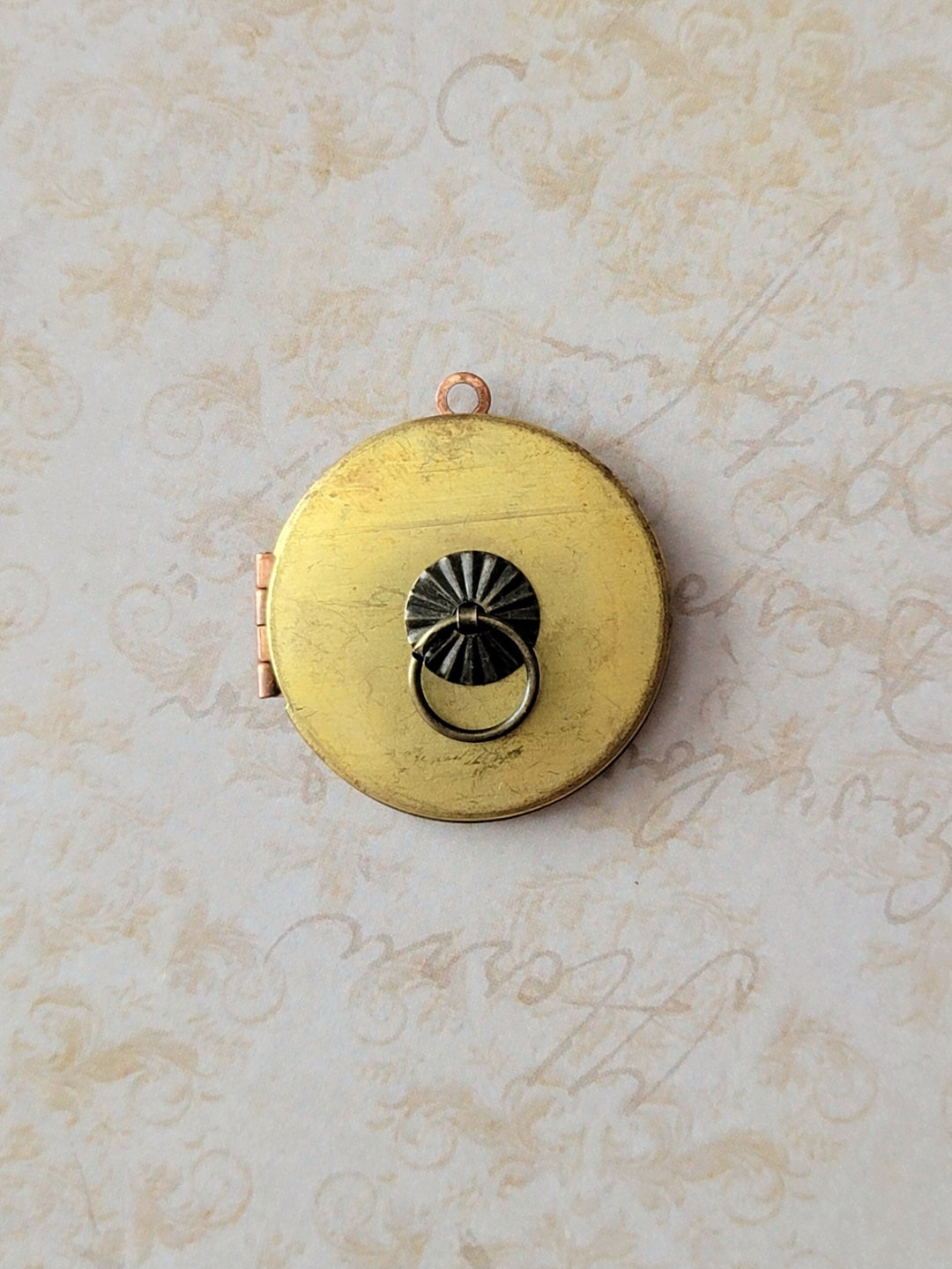 Vintage Round Brass and Copper Locket With Swiveling Door Knocker Brad ...