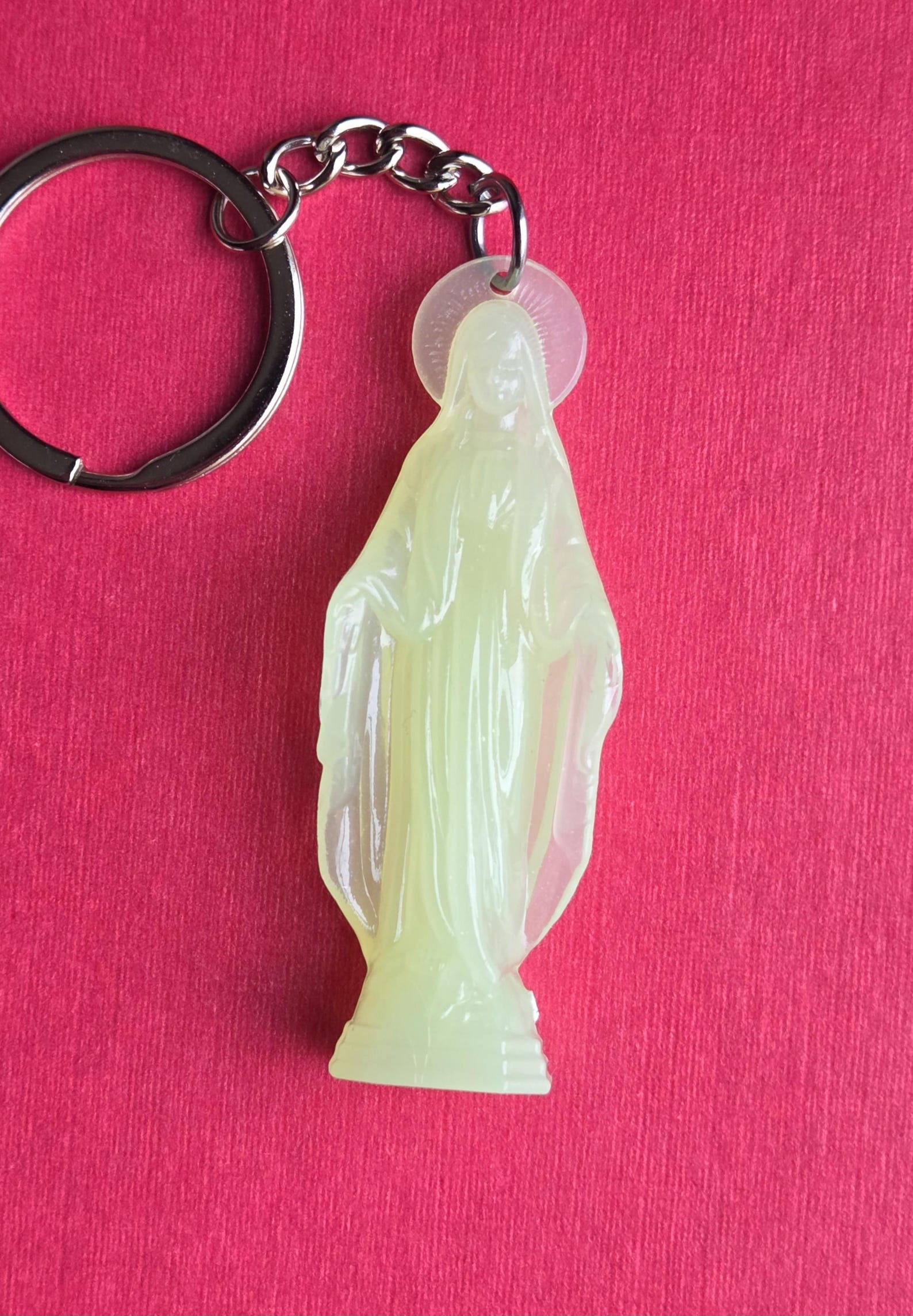 Glow in the Dark Virgin Mary Plastic Keychain Holy Mother Immaculate ...