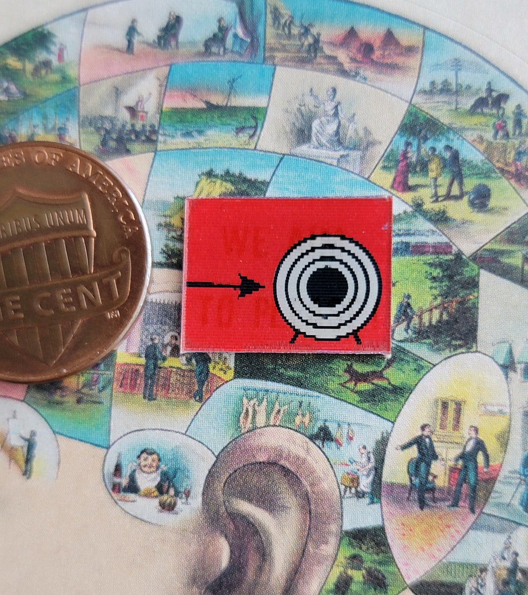 Vintage Lenticular Tiny Vari-vue Bullseye We Aim to Please! Mini ...