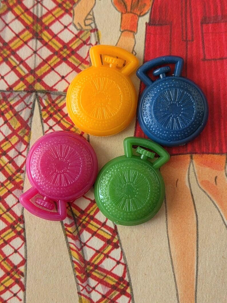4 Vintage Mini Flicker Pocket Watches Miniature Plastic Pretend ...