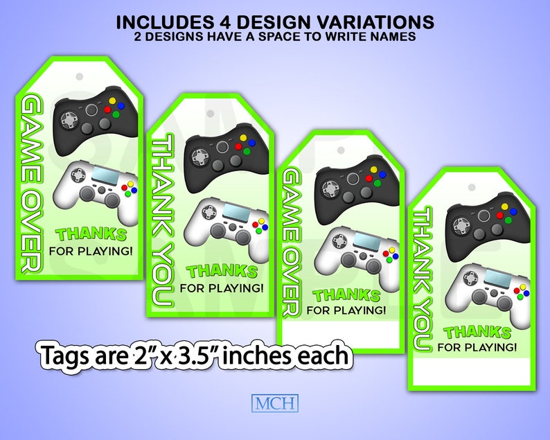 Gamer Party Favor Gift Tags Video Game Party Gaming Birthday - Etsy Denmark