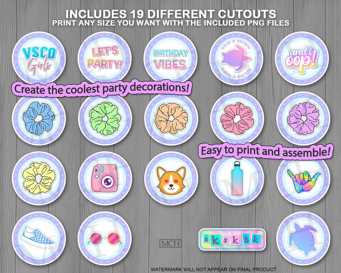 VSCO Girl Party Centerpieces Vscogirl Birthday Vsco Party - Etsy