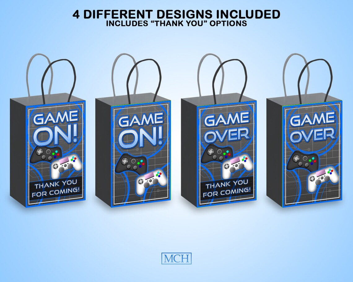 Gamer Party Favor Gift Bag Label Wrap Video Game Party Gaming - Etsy