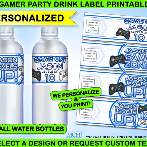 Video Game Water Bottle Labels Gamer Water Bottle Labels - Etsy