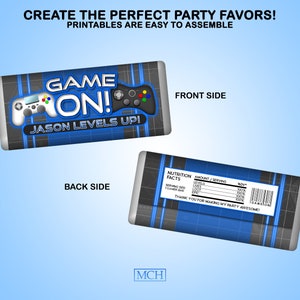 Gamer Party Candy Bar Wrapper Labels Personalized Custom Video Game ...