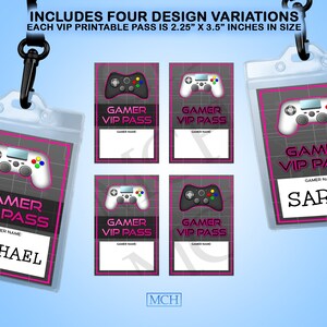 Gamer VIP Party Passes, V.I.P. Cards, Birthday Party Passes, Video Game ...