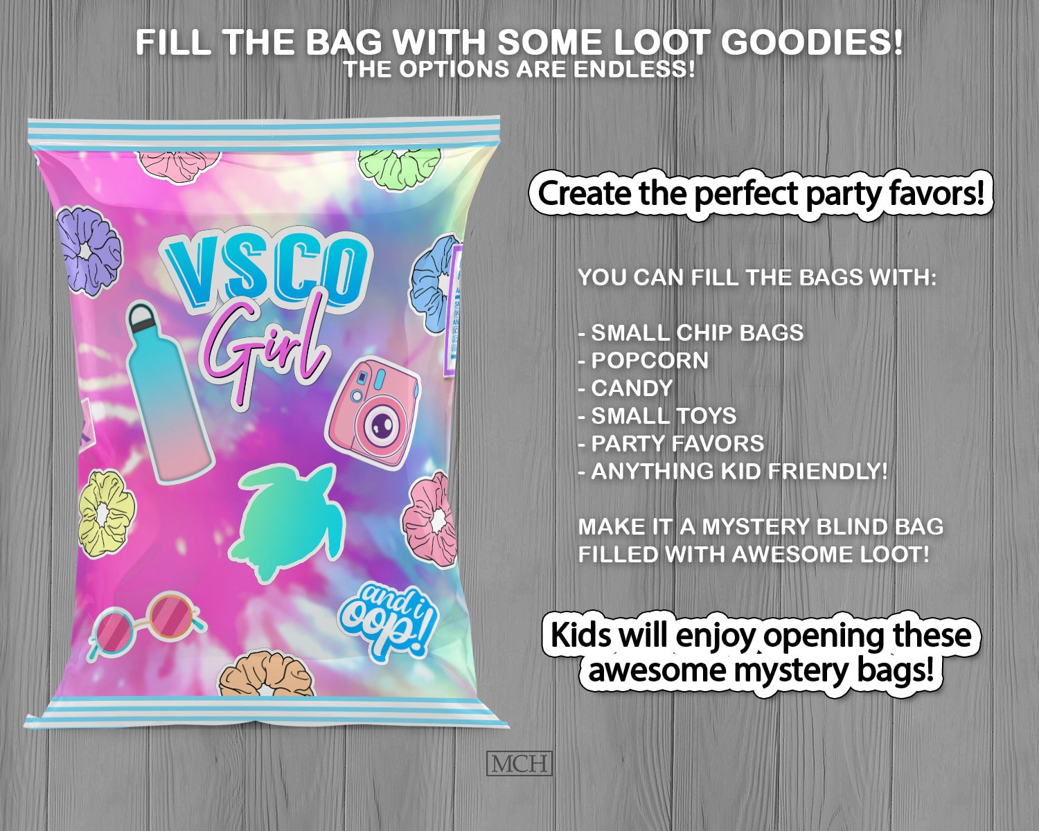 VSCO Girl Party Chip Bag Wrapper Labels Vscogirl Birthday | Etsy