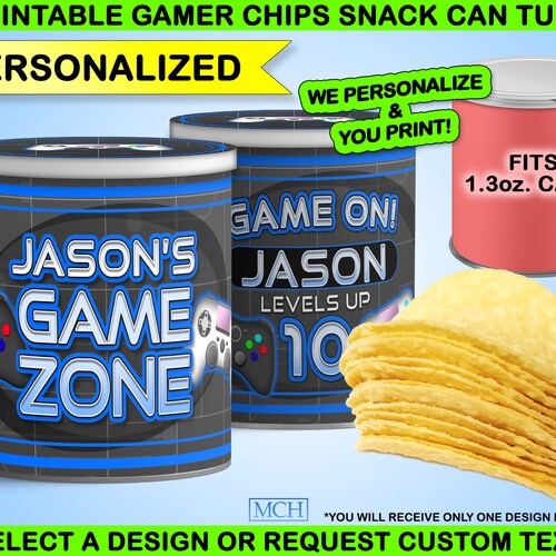 Gamer Party Chips 0.67 Oz Snack Stack Labels & Wrap - Etsy