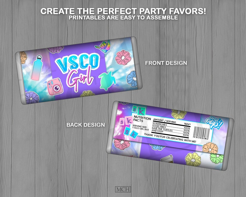 VSCO Girl Party Candy Bar Wrapper Labels, Vscogirl Birthday Vsco Party ...