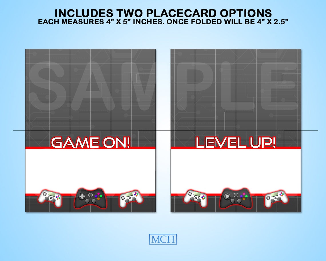 Gamer Party Food Tent Labels, Video Game Party Gaming Birthday ...