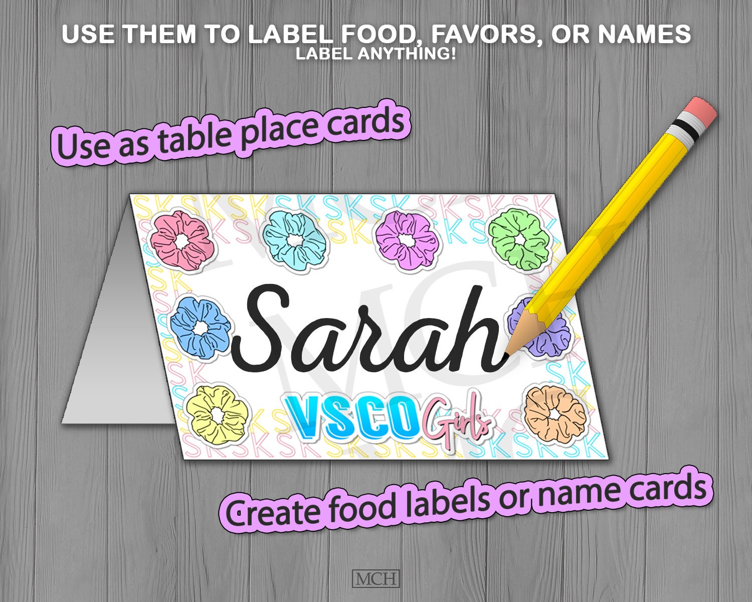 VSCO Girl Party Food Tent Labels, Vscogirl Birthday Treat Snacks Name ...