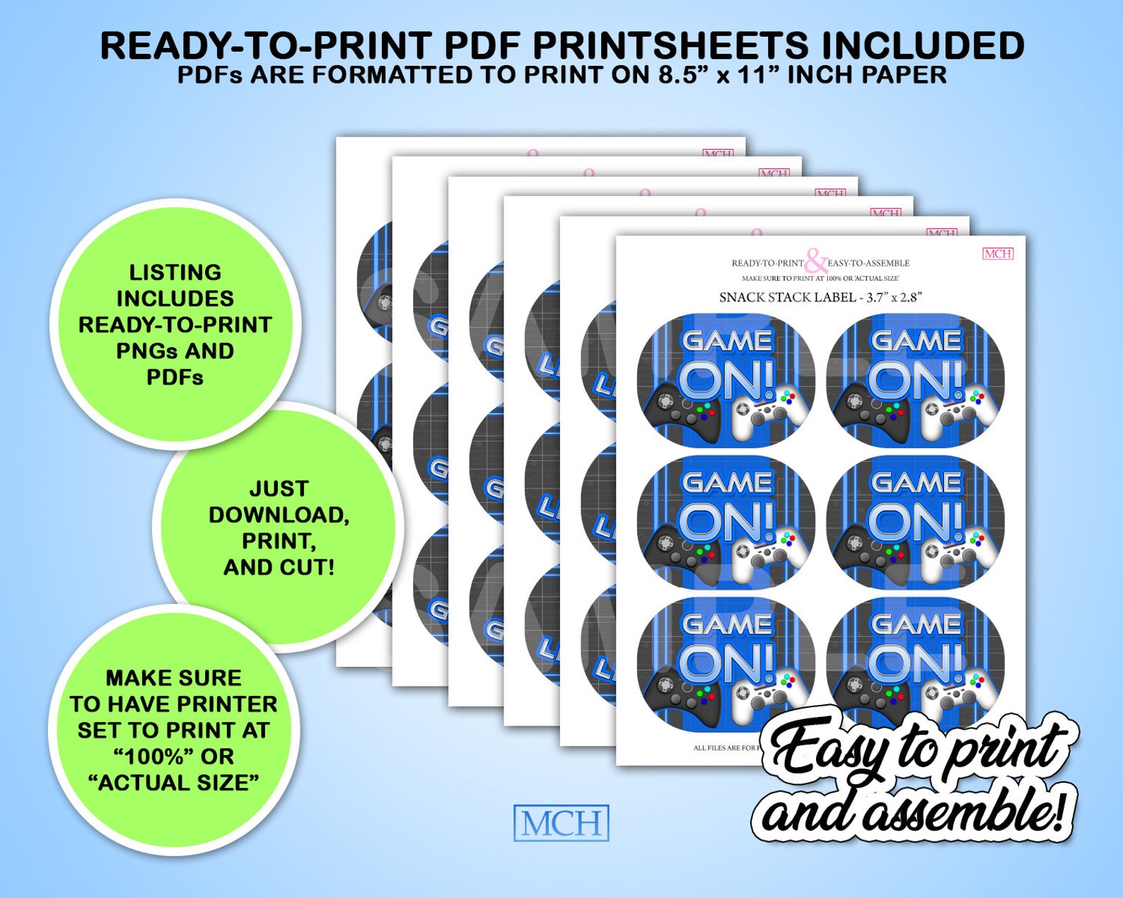 Gamer Party Chips 0.67 Oz Snack Stack Labels & Wrap Video Game Gaming ...