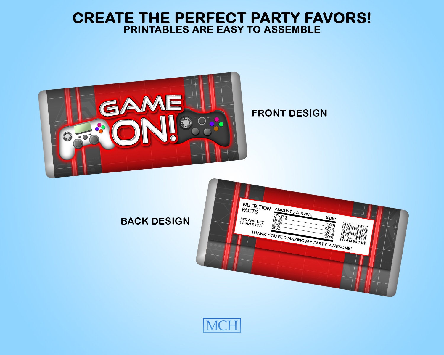 Gamer Party Candy Bar Wrapper Labels Video Game Party Gaming - Etsy UK