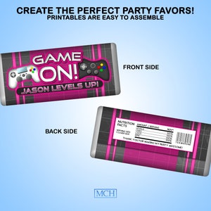 Gamer Party Candy Bar Wrapper Labels Personalized Custom Video Game ...