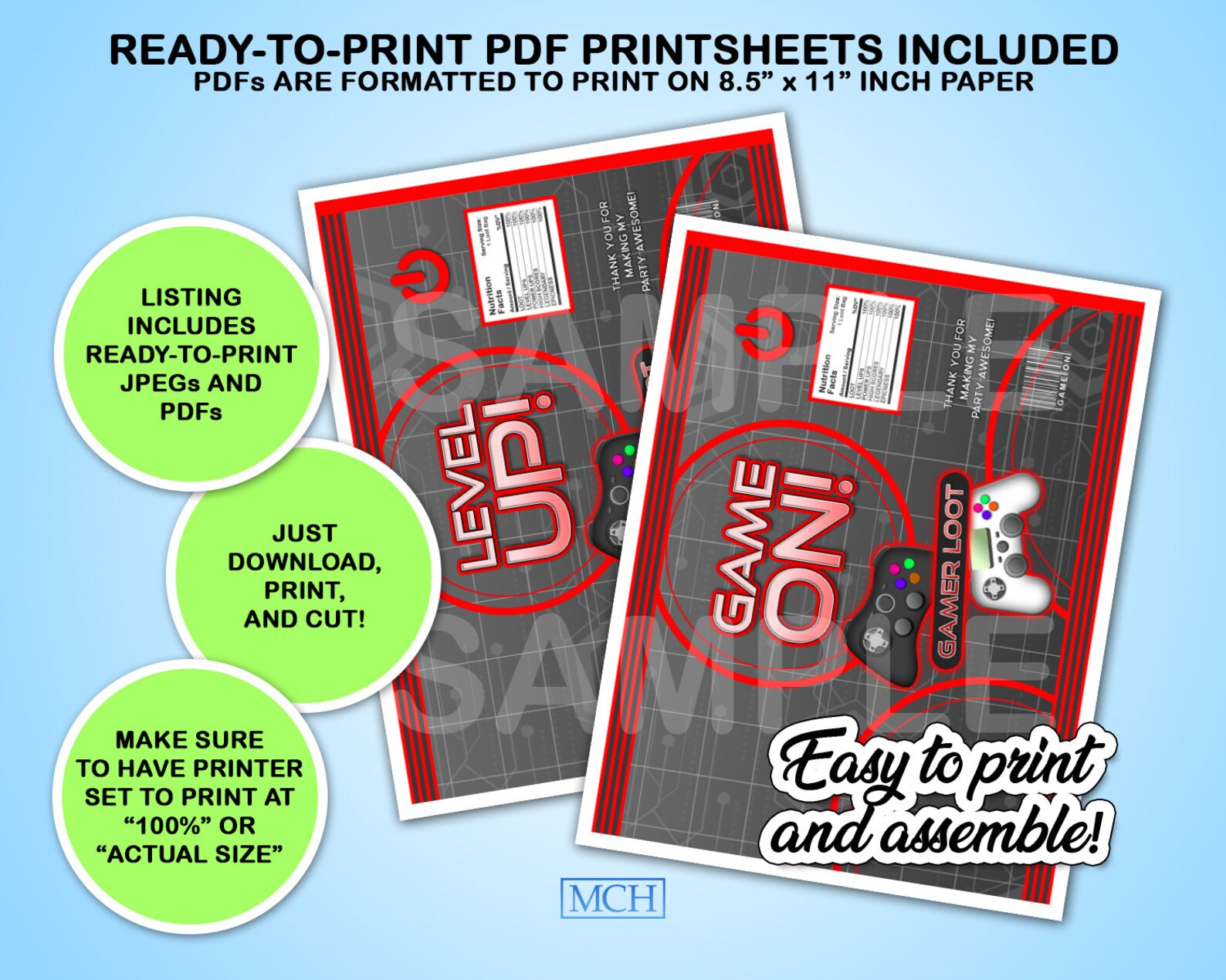 Gamer Party Chip Bag Wrapper Labels Video Game Party Gaming | Etsy