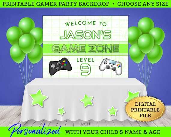 Gamer Party Backdrop Banner Personalized Video Game on Game | Etsy ...