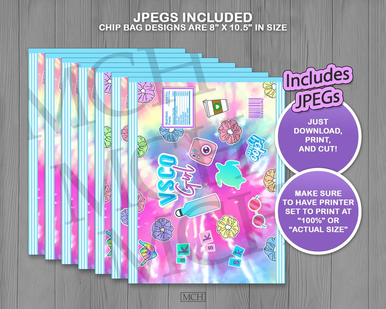 VSCO Girl Party Chip Bag Wrapper Labels Vscogirl Birthday | Etsy