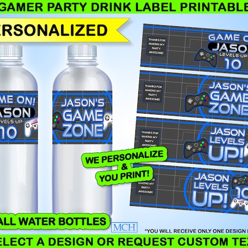 Gamer Party Drink 6 Oz. Juice Pouch Wrapper Labels - Etsy