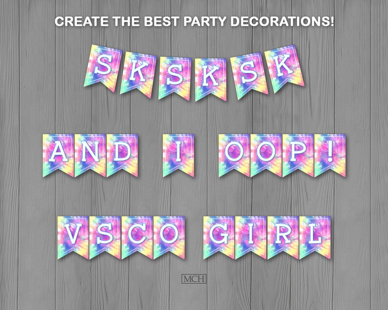 VSCO Girl Party Banner Vscogirl Birthday Vsco Party Backdrop - Etsy