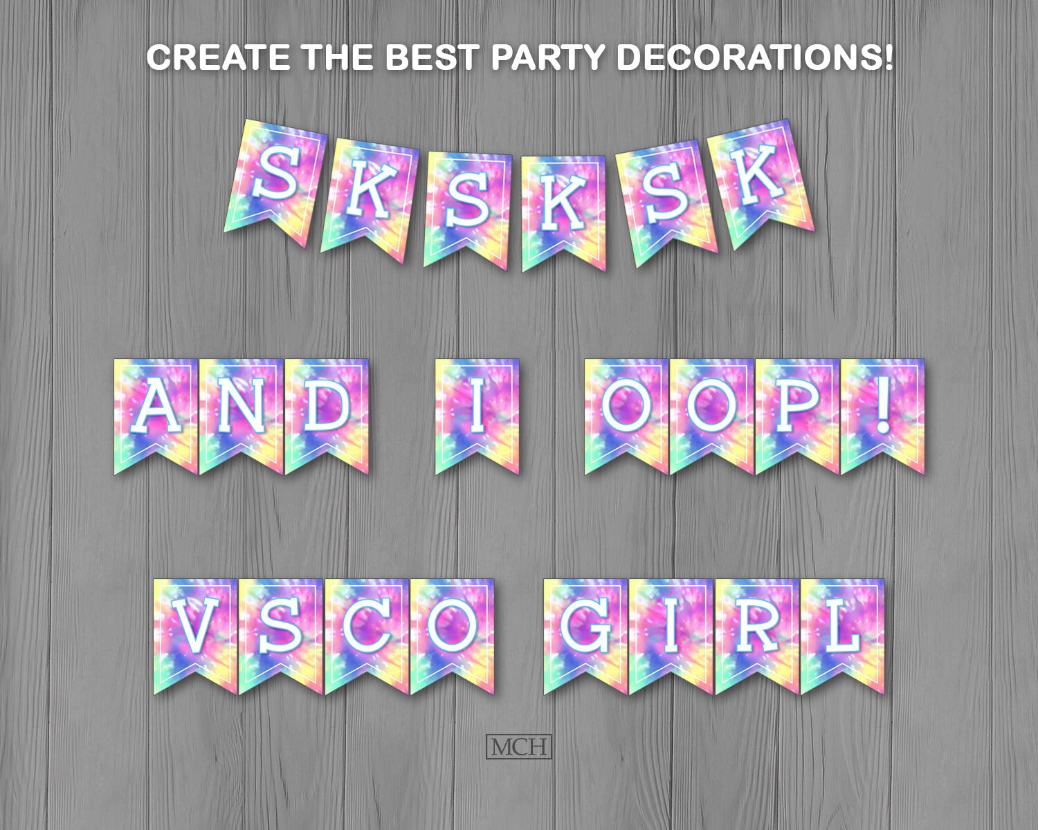 VSCO Girl Party Banner, Vscogirl Birthday Vsco Party Backdrop ...