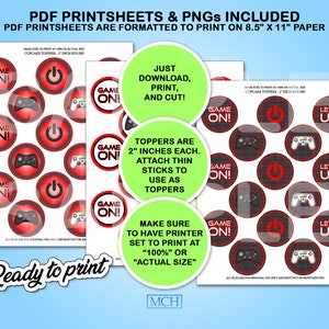 Gamer Party Cupcake Toppers, Video Game Party Gaming Treat Snacks ...