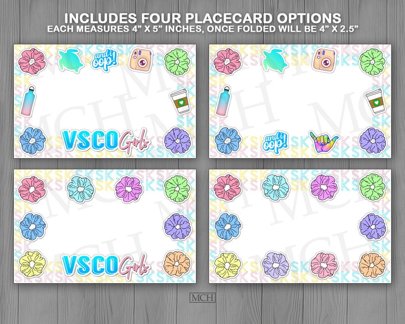 VSCO Girl Party Food Tent Labels, Vscogirl Birthday Treat Snacks Name ...