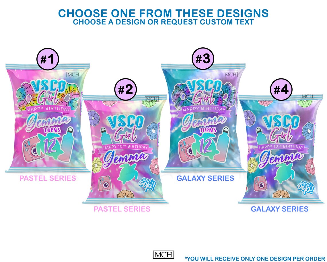 VSCO Girl Party Chip Bag Wrapper Labels Personalized Custom | Etsy