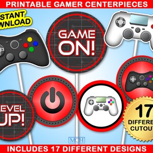 Gamer Party Centerpieces, Video Game Party Birthday Cake Topper ...