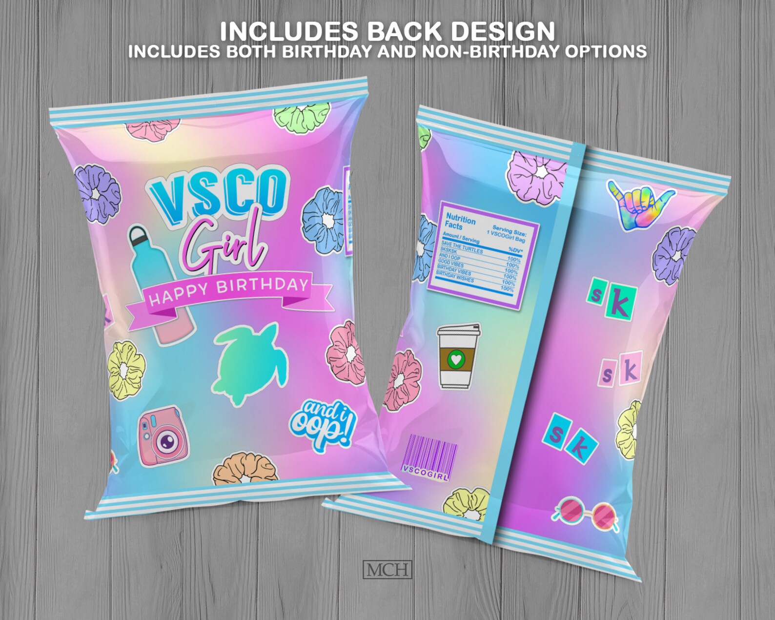 VSCO Girl Party Chip Bag Wrapper Labels, Vscogirl Birthday Vsco Party ...