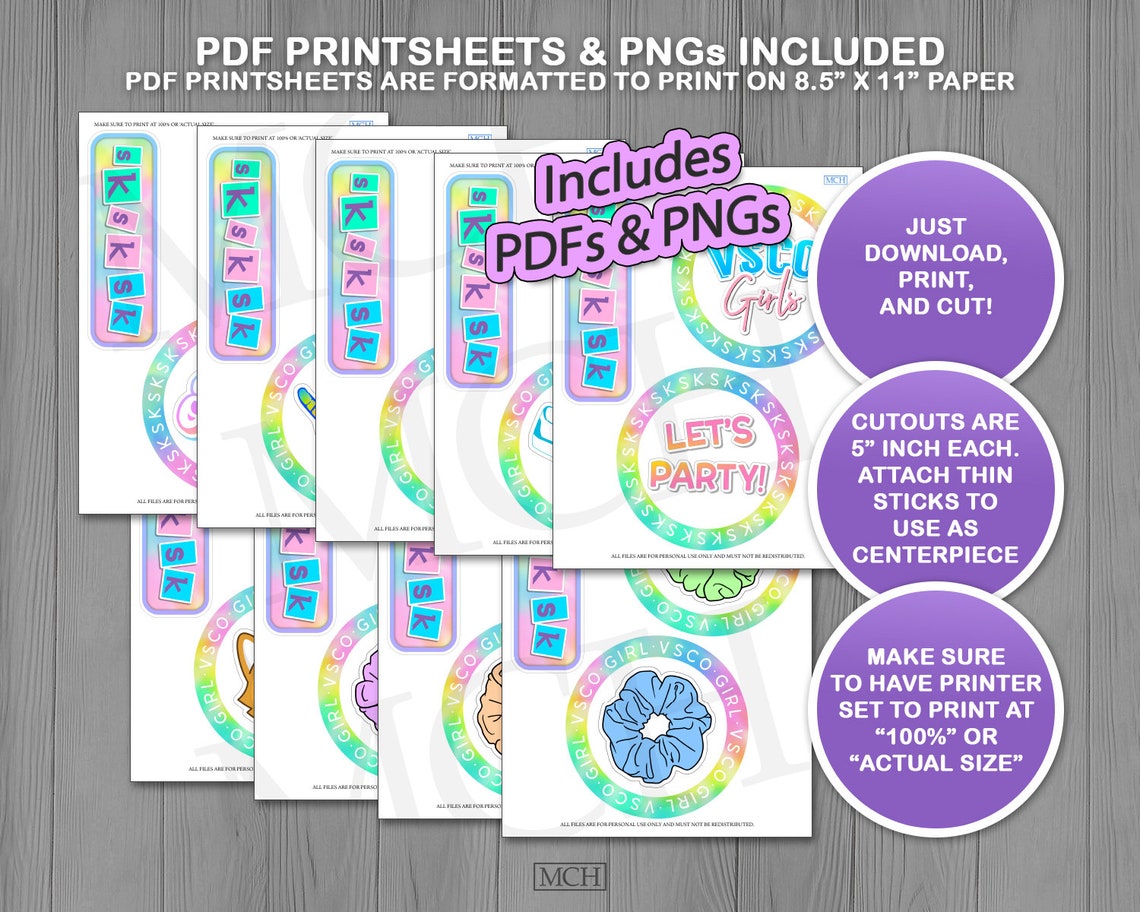 VSCO Girl Party Centerpieces VscoGirl Birthday Vsco Party | Etsy