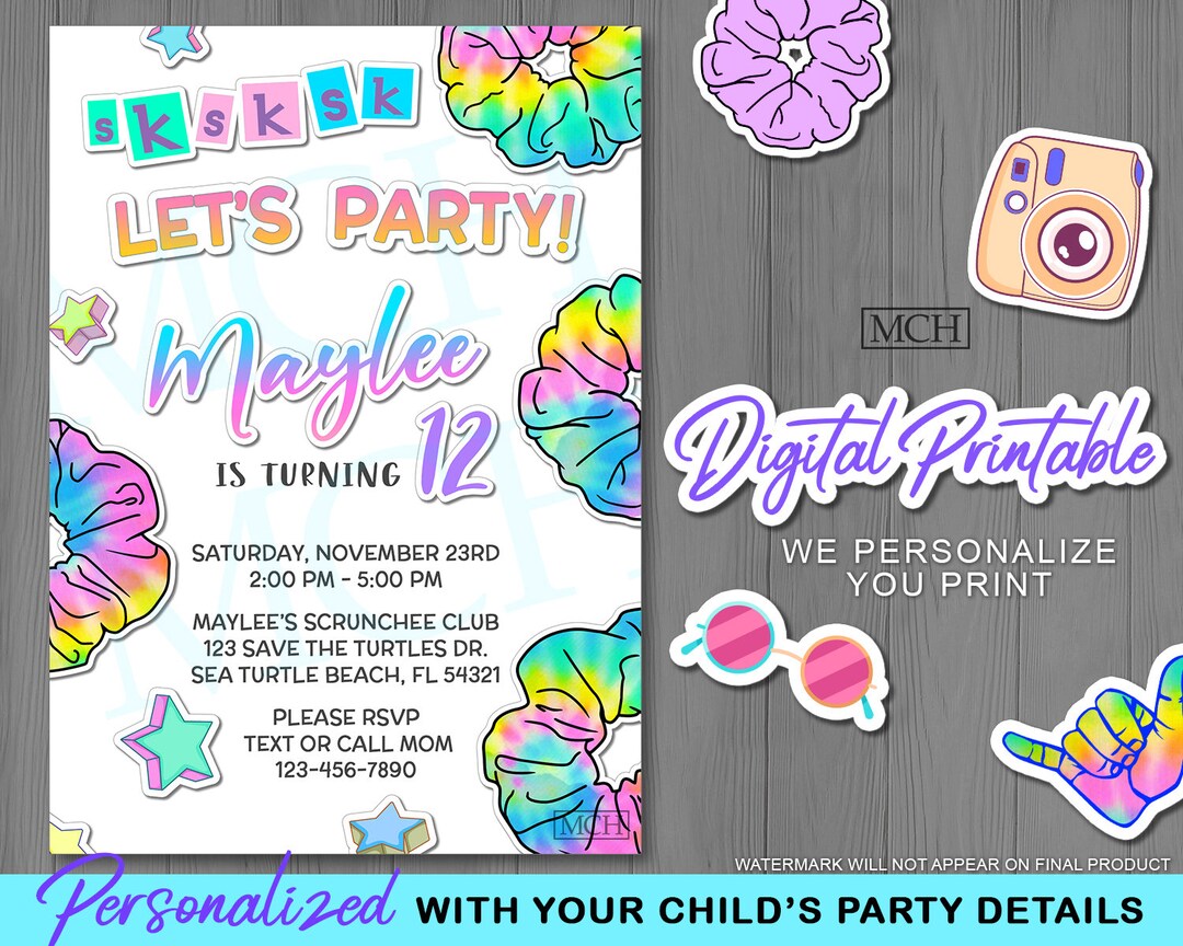 VSCO Girl Invitation Birthday Party, Personalized VSCO Party, Vscogirl ...