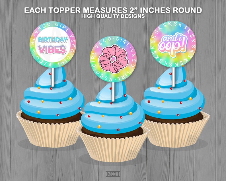 VSCO Girl Party Cupcake Toppers VscoGirl Birthday Vsco Party | Etsy