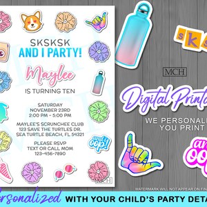 VSCO Girl Invitation Birthday Party, Personalized VSCO Party, Vscogirl ...