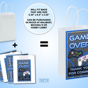 Gamer Party Favor Gift Bag Label Wrap Video Game Party Gaming Birthday ...
